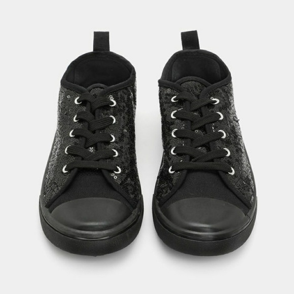 Ardene | Shoes | Black Sequin Lace Up Sneakers | Poshmark